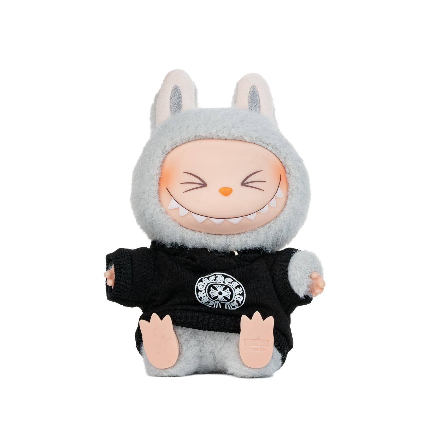 Labubu Chrome Cutie Outfit – Gothic Hoodie Plush Look – Living With Labubu